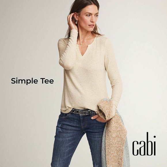 CAbi | Tops | Cabi 403 Simple Tee Fall 2020 Oatmeal Xsmall Euc | Poshmark